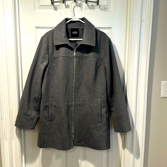 London Fog | Jackets & Coats | London Fog Zip Wool Peacoat Grey | Poshmark